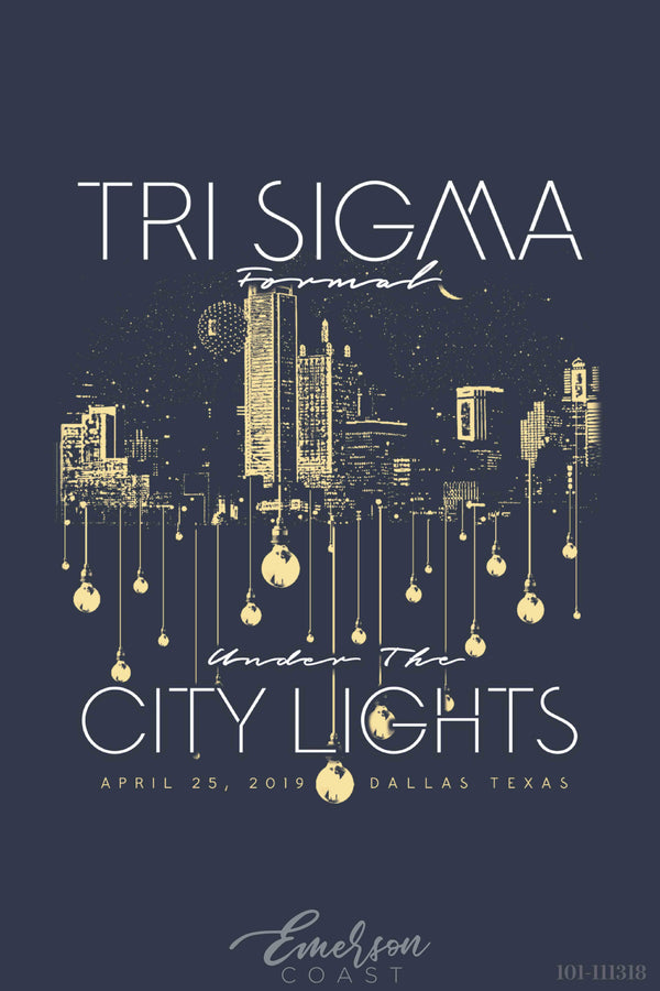 Sigma Sigma Sigma Lights Formal T-shirt - Emerson Coast