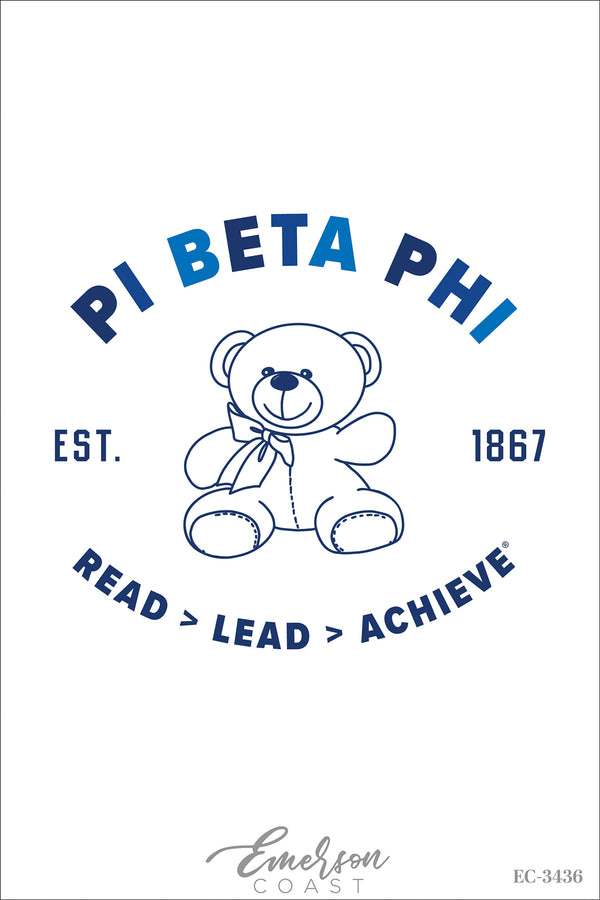 Pi Beta Phi Read Lead Achieve Teddy Bear Tee - Emerson Coast