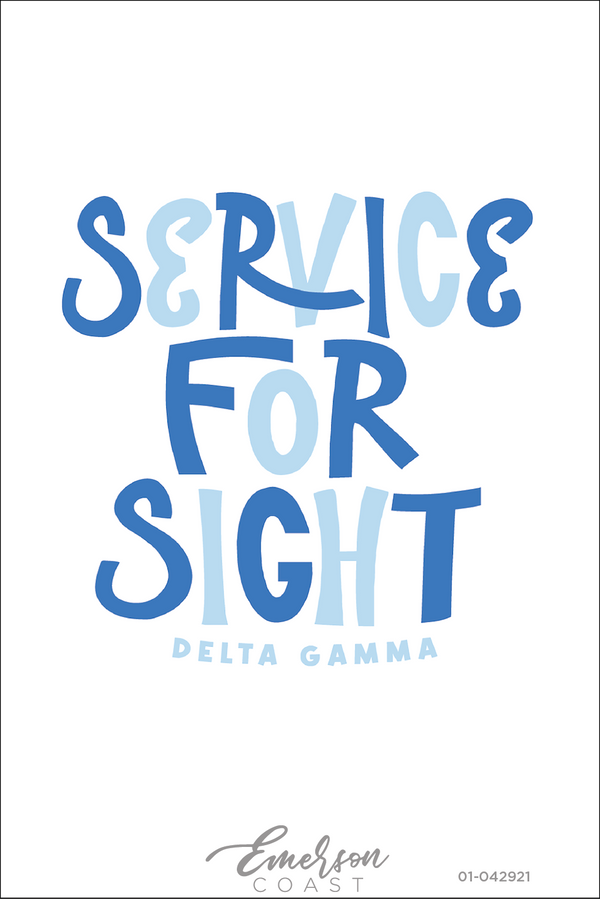 Delta Gamma Service For Sight Pastel Blue T-Shirt - Emerson Coast