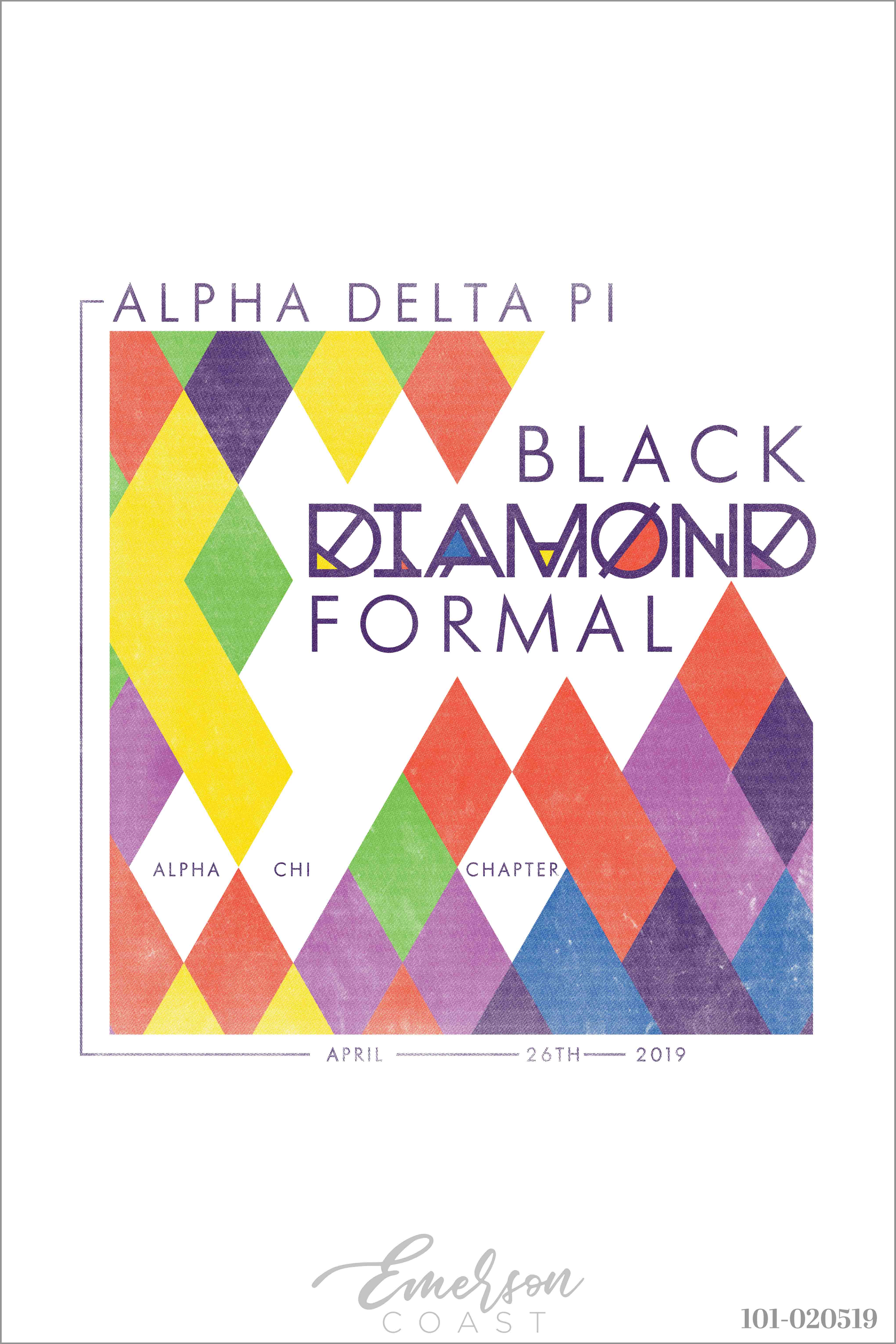 Alpha Delta Pi Black Diamond Formal T-shirt - Emerson Coast