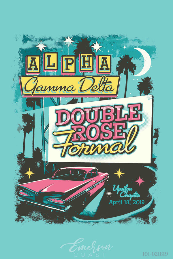 Alpha Gamma Delta Double Rose Formal T-shirt - Emerson Coast