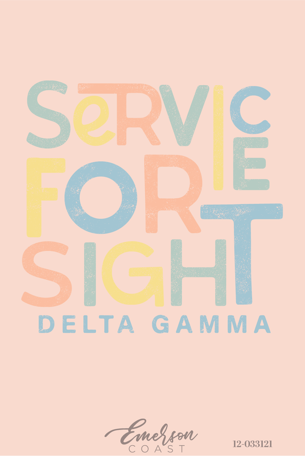 Delta Gamma Service For Sight Pastel T-Shirt - Emerson Coast
