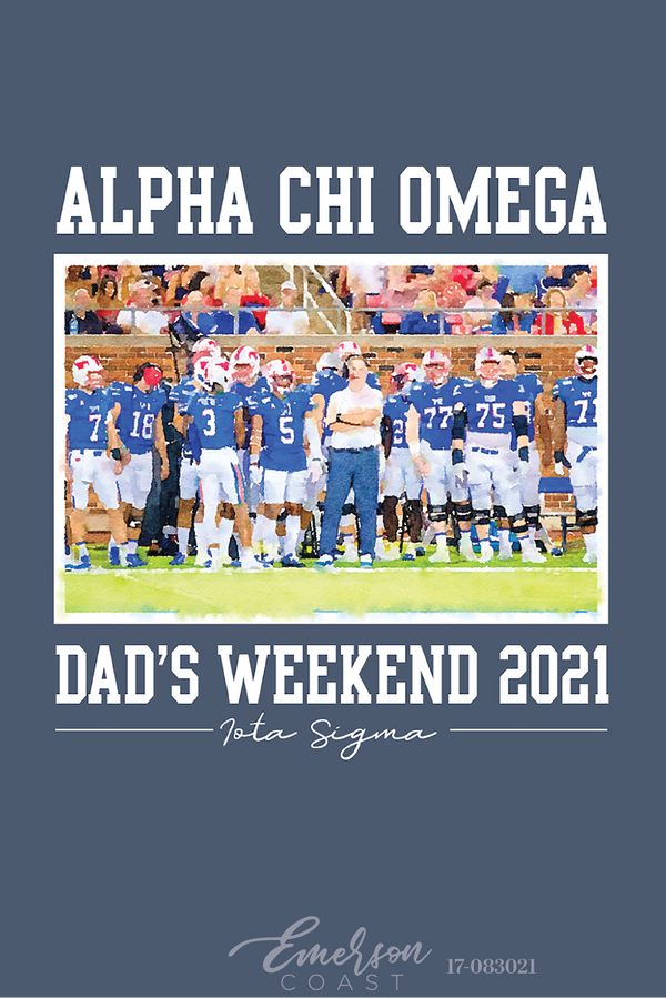Alpha Chi Omega SMU Parents Weekend Football T-Shirt - Emerson Coast