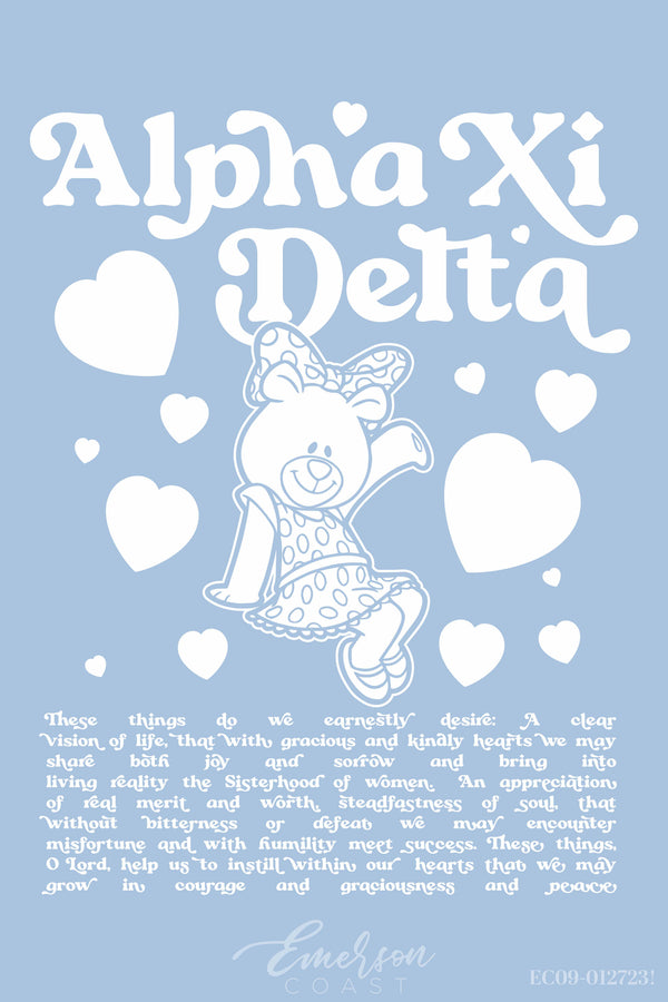 Alpha Xi Delta Teddy Bear Crewneck - Emerson Coast