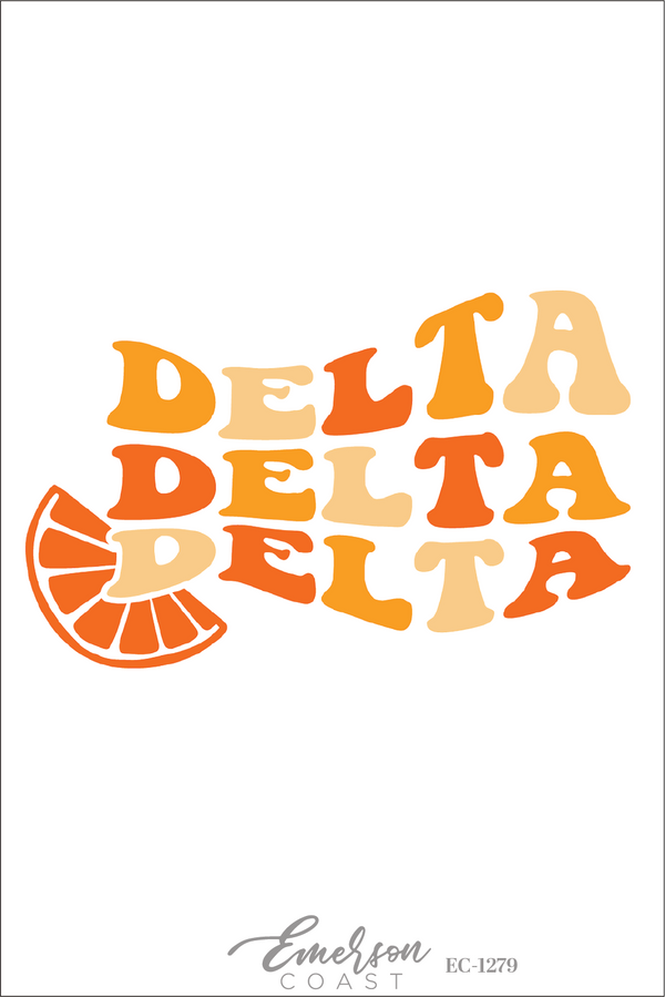 Delta Delta Delta Orange Crush Bid Day T-Shirt - Emerson Coast
