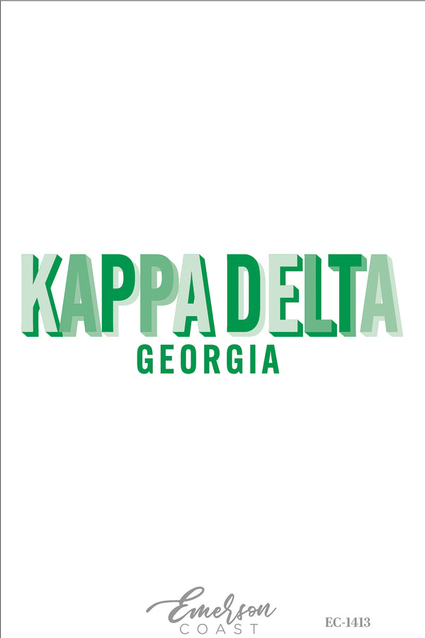Kappa Delta University of Georgia Green Font Recruitment Tee - Emerson ...