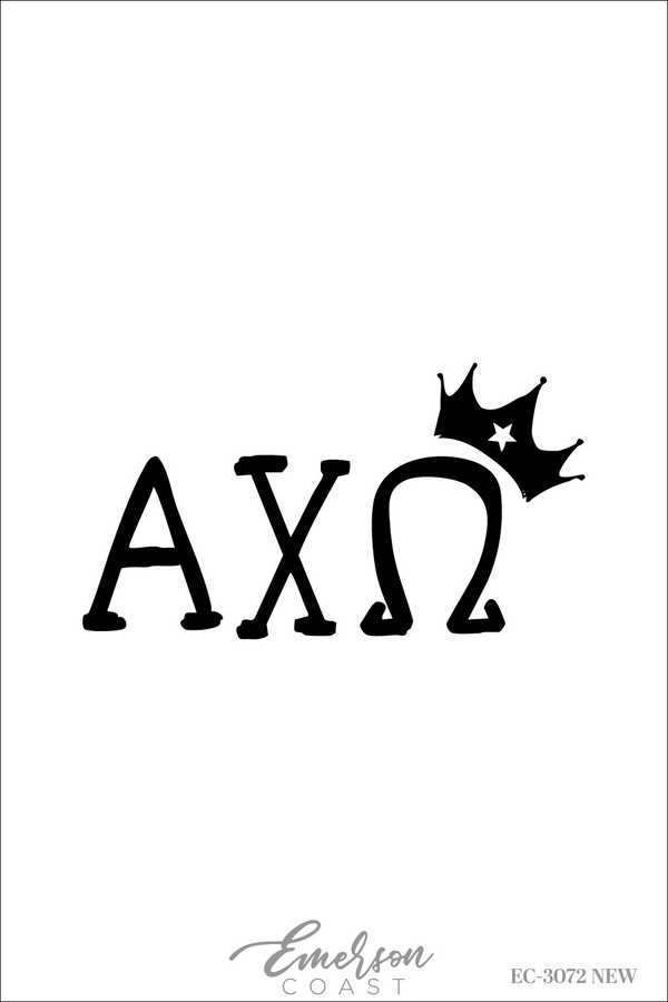 Alpha Chi Omega Simple Crown Bid Day Baby Tee - Emerson Coast