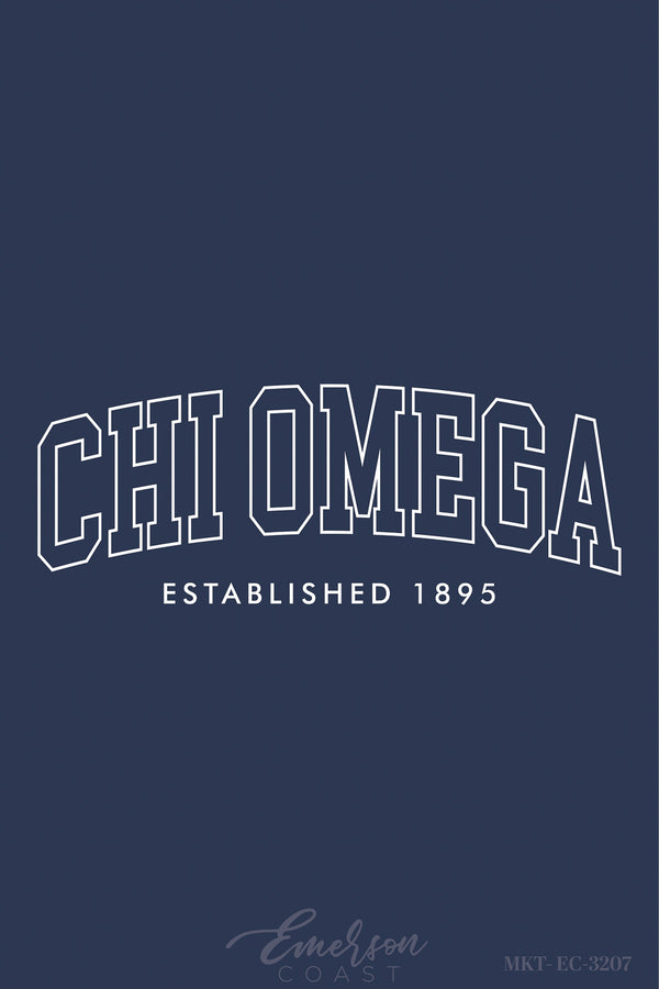 Chi Omega Florida State University Classic PR Navy Crewneck - Emerson Coast
