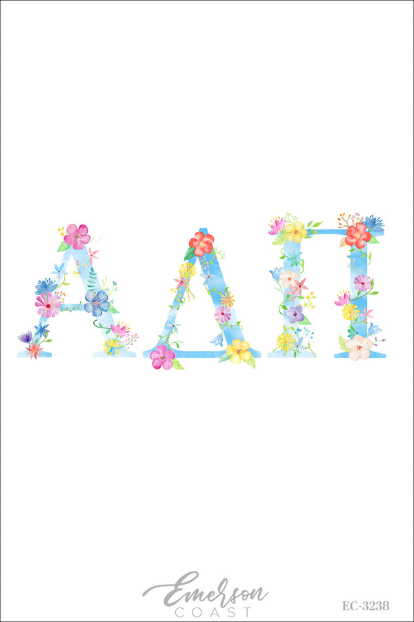 Alpha Delta Pi Watercolor Flower Baby Tee - Emerson Coast
