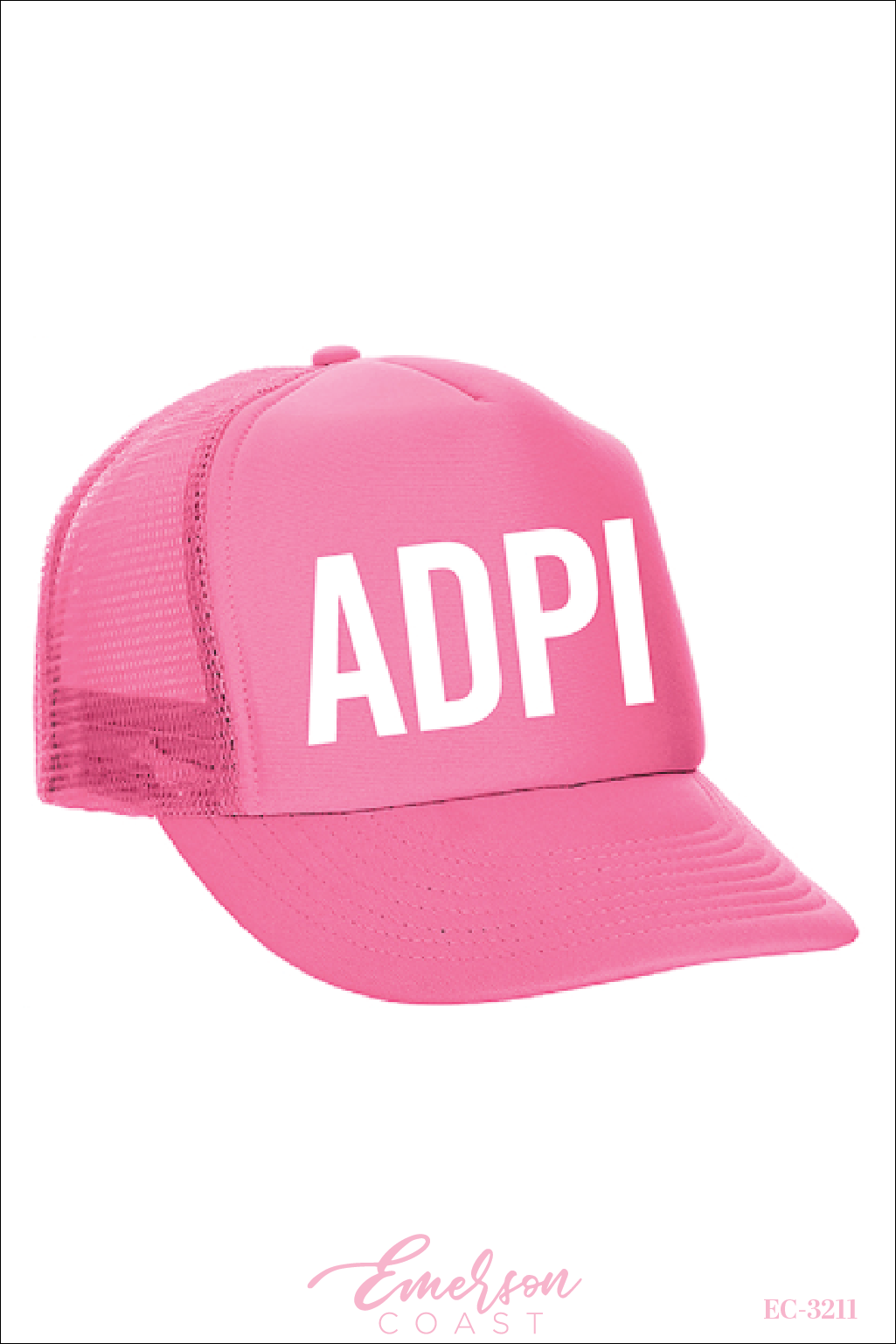 Alpha Delta Pi Neon Pink Trucker Hat - Emerson Coast