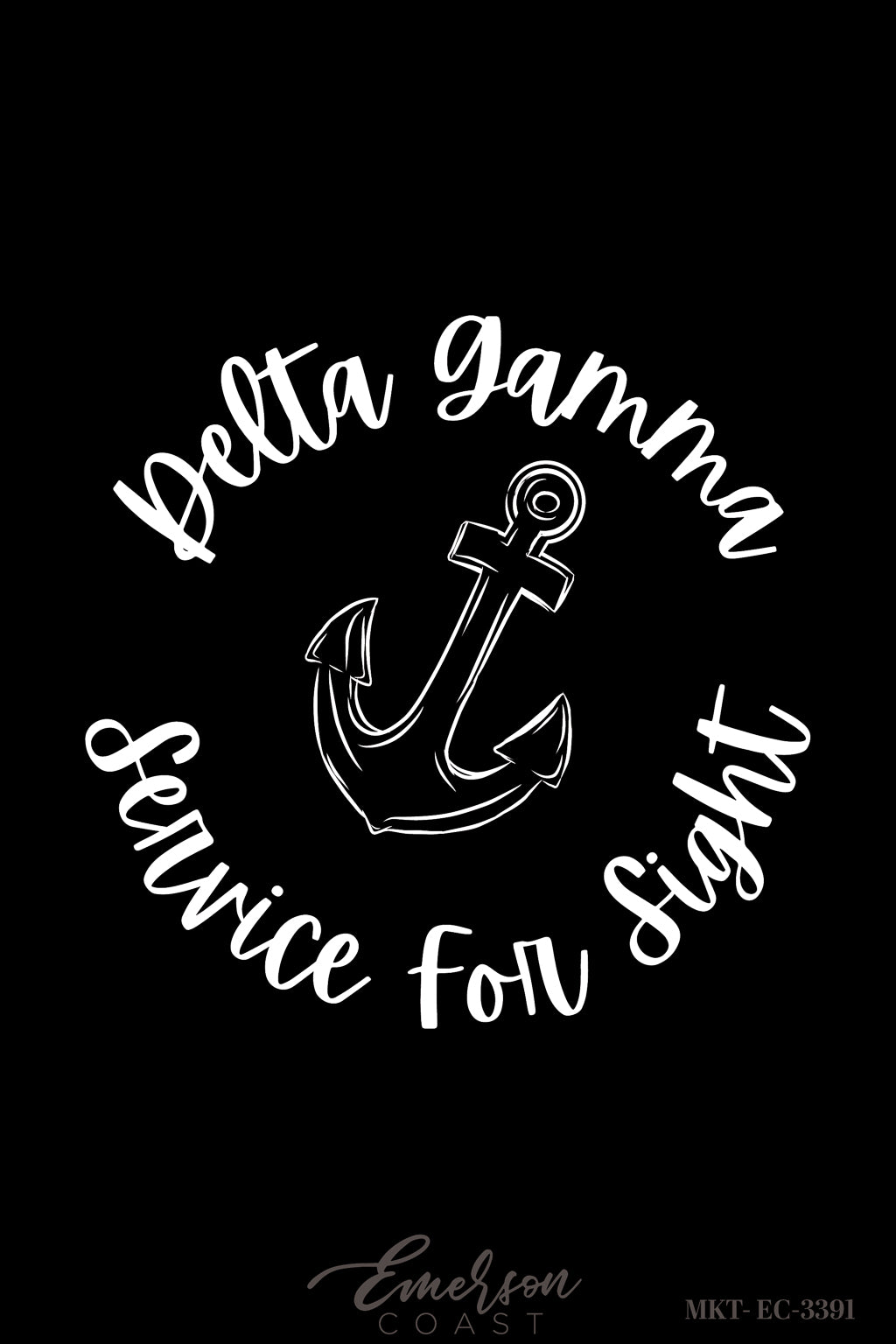 Delta Gamma Navy Service For Sight Anchor Tshirt - Emerson Coast