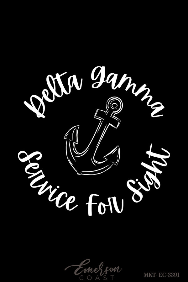 Delta Gamma Navy Service For Sight Anchor Tshirt - Emerson Coast