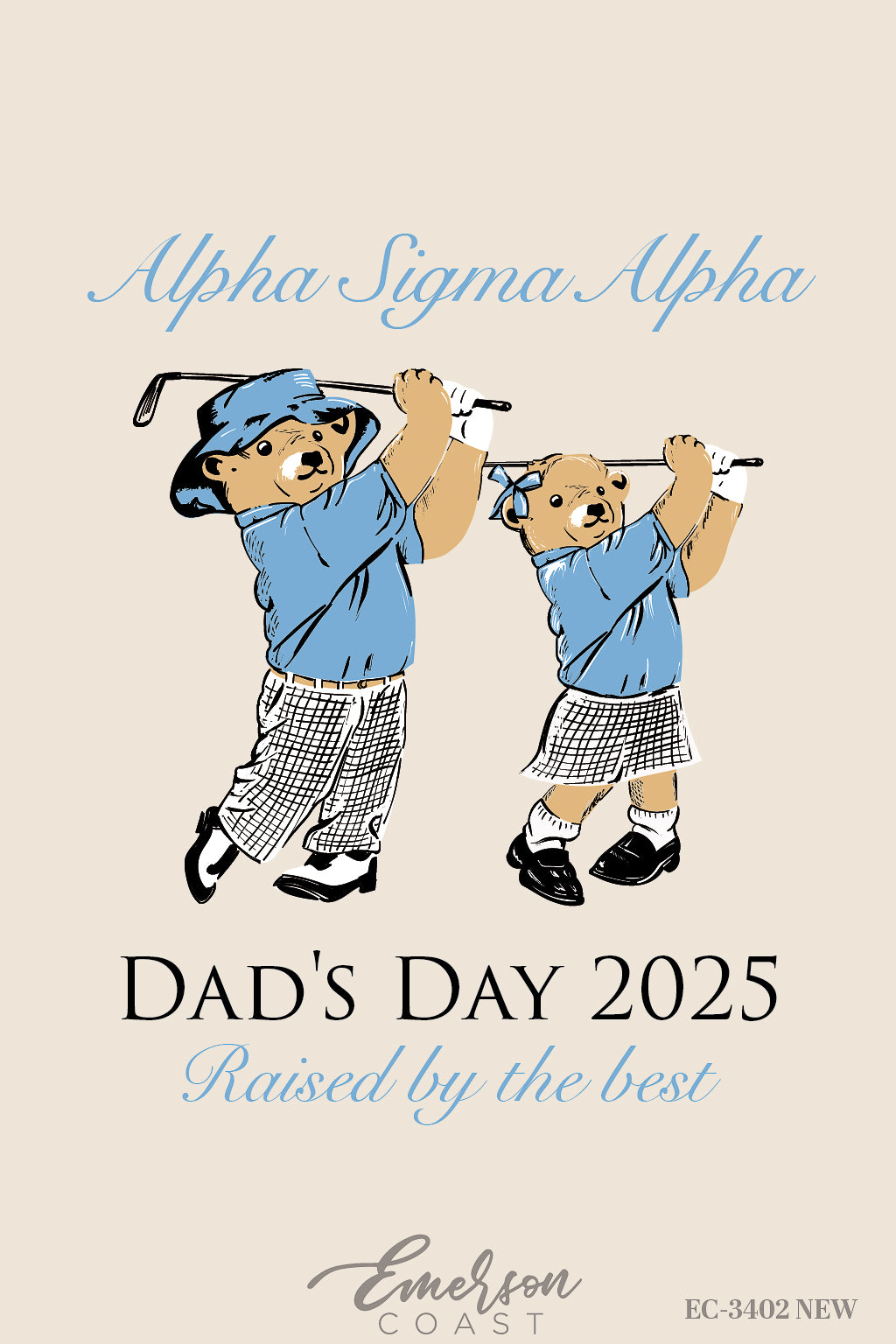 Alpha Sigma Alpha Golfing Bears Dad's Day T - Emerson Coast