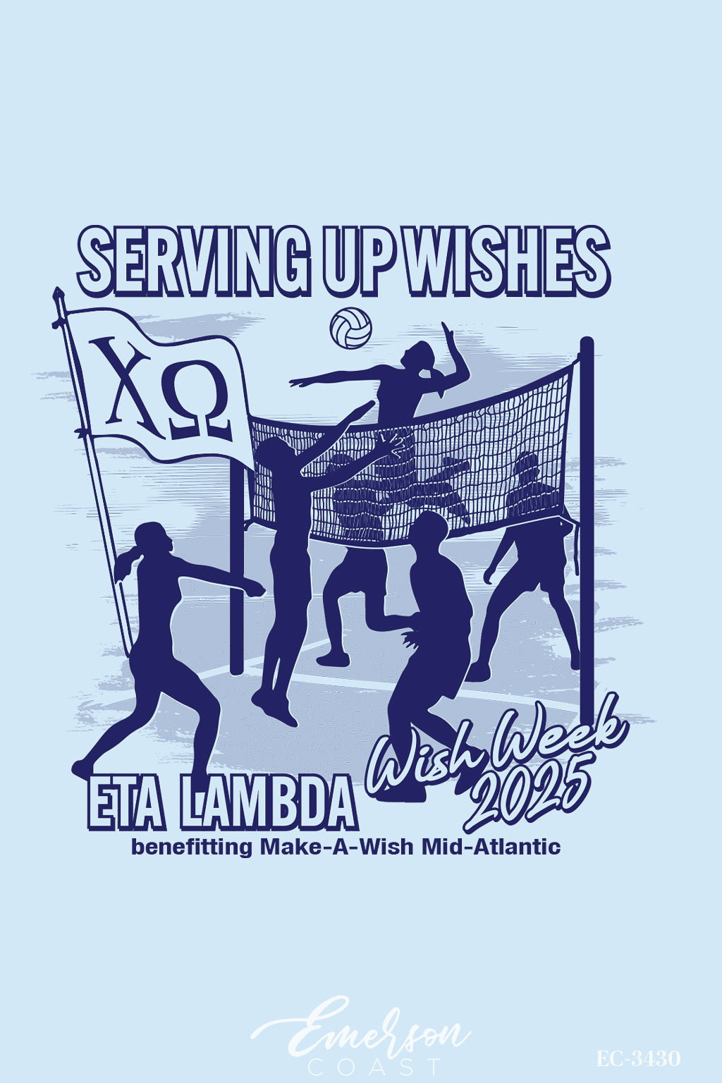 Chi Omega Serving Up Wishes Philanthropy Tee - Emerson Coast