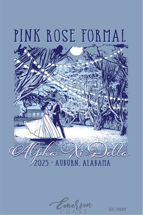 Alpha Xi Delta Auburn University Pink Rose Formal Tee - Emerson Coast