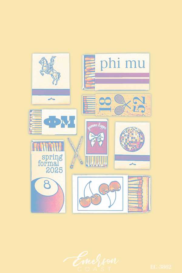 Phi Mu Pastel Matchbox Spring Formal T for Stylish Events - Emerson Coast