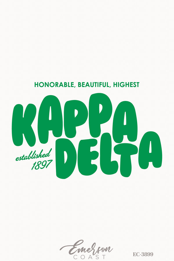 Kappa Delta Green Honorable Beautiful Highest Set T-Shirt - Emerson Coast