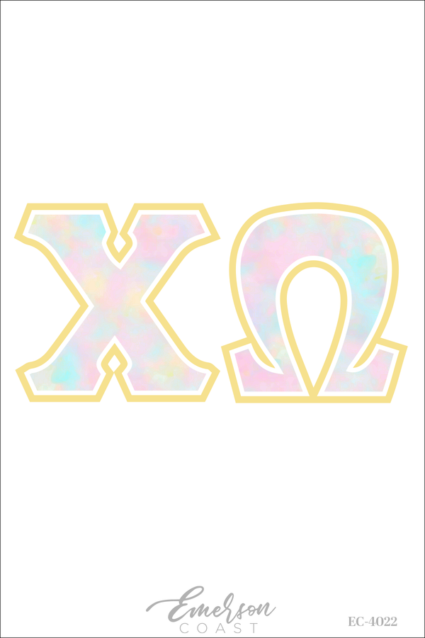 Chi Omega Pastel Watercolor Letter Jersey for Sorority Style - Emerson ...