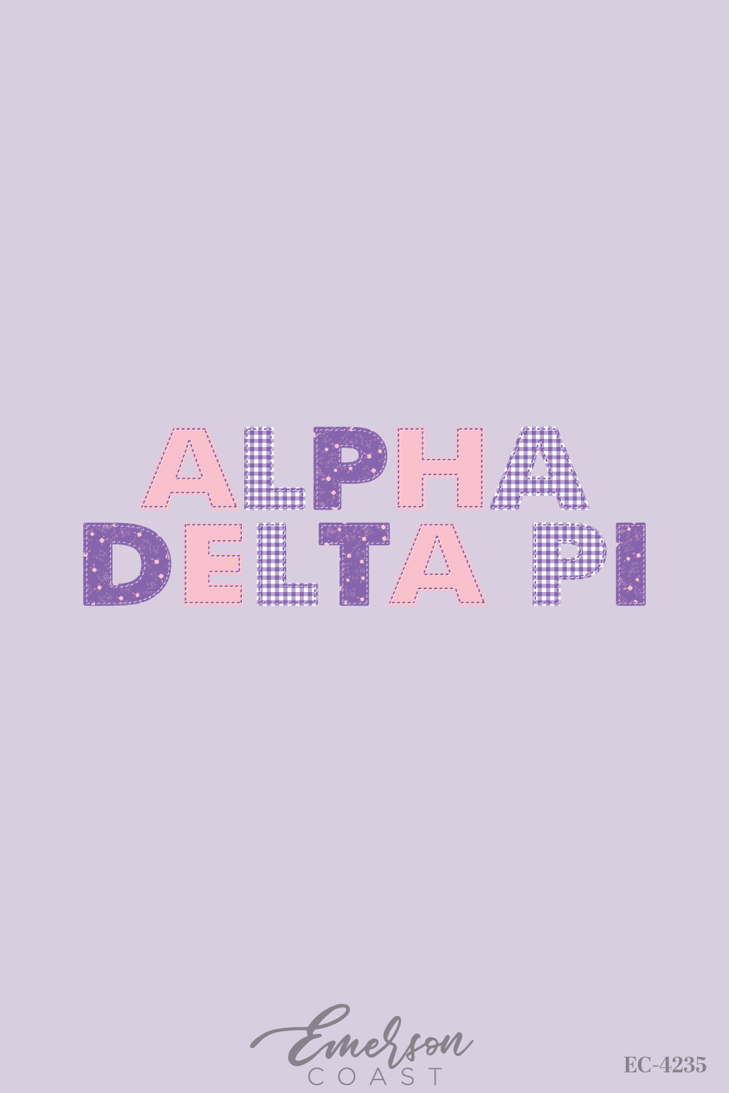 Alpha Delta Pi Purple Patchwork Set Hoodie - Emerson Coast