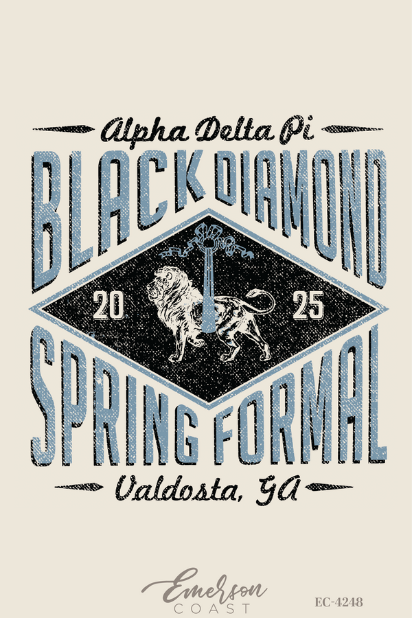Alpha Delta Pi Black Diamond Formal T-Shirt - Emerson Coast
