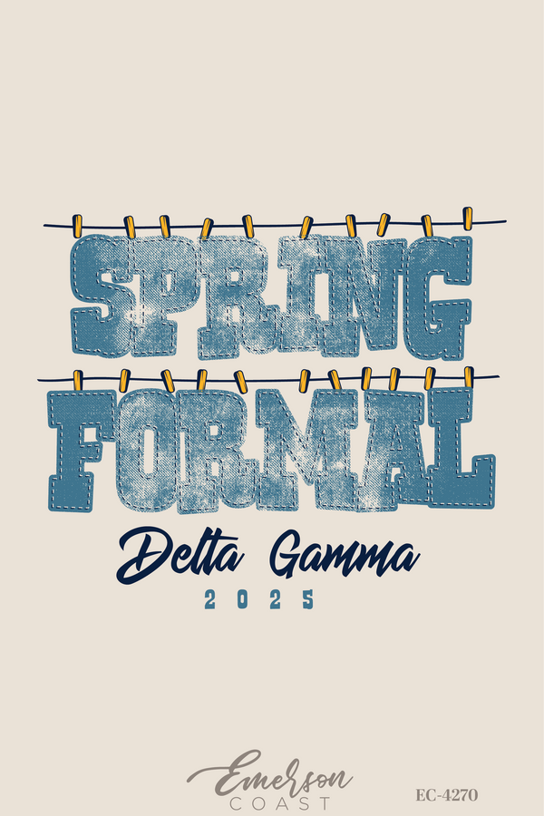 Delta Gamma Denim Spring Formal T-Shirt - Emerson Coast