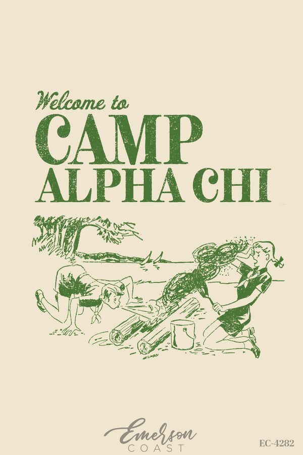 Alpha Chi Omega Camp Theme Work Week Ringer T-Shirt - Emerson Coast
