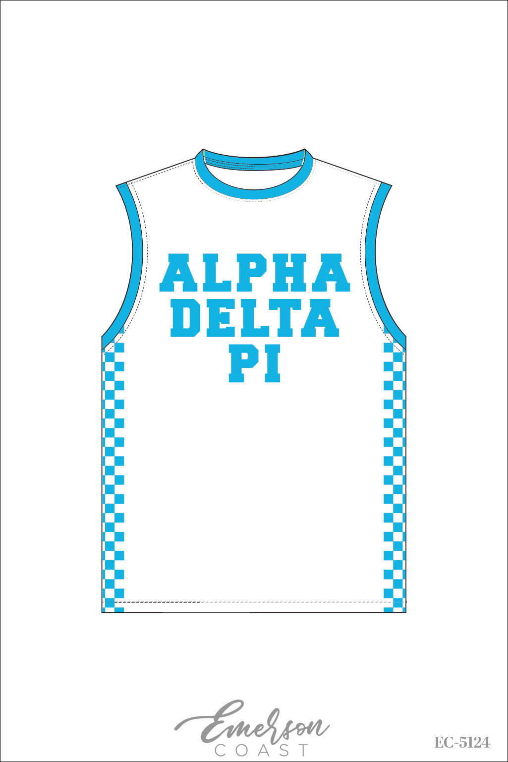 Alpha Delta Pi Checkered Basketball Jersey - Emerson Coast