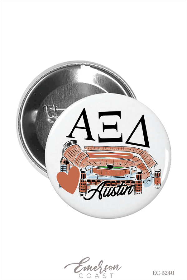 Alpha Xi Delta University Of Texas Austin Game Day Button - Emerson Coast
