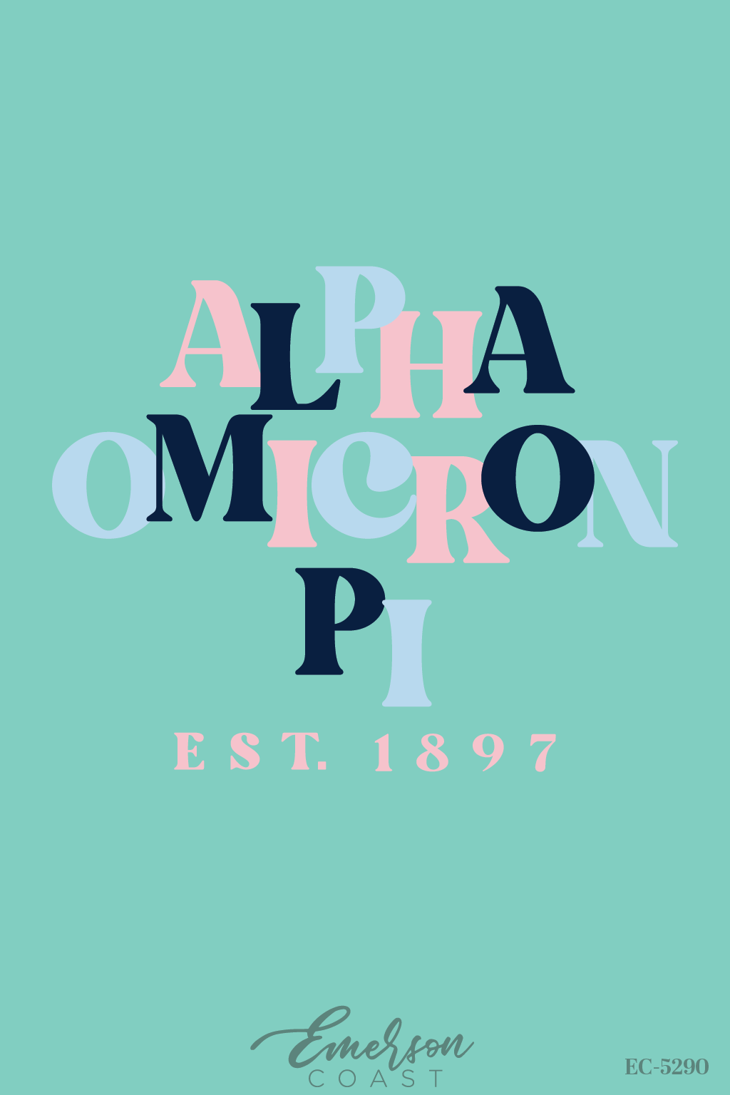 Alpha Omicron Pi Huntingdon College Bold FDOC T-Shirt - Emerson Coast