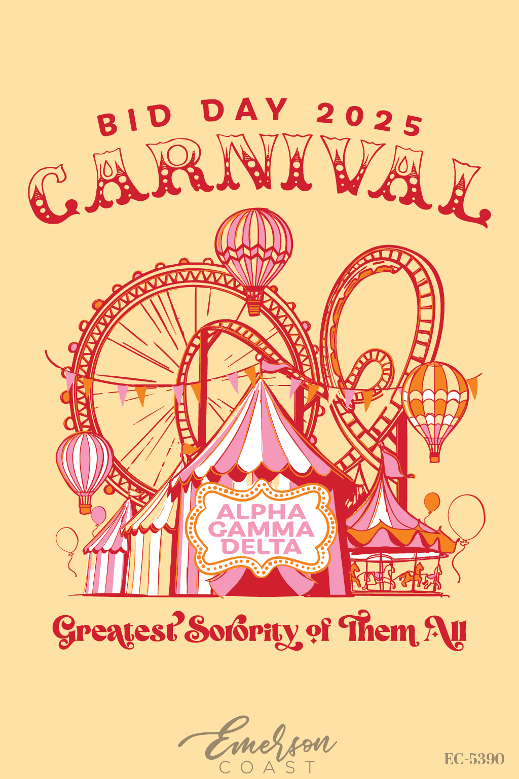 Alpha Gamma Delta Carnival Bid Day T-Shirt - Emerson Coast
