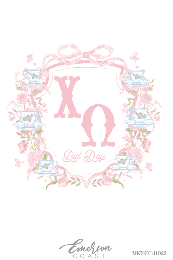 Chi Omega Tea Party Bid Day T-Shirt - Emerson Coast
