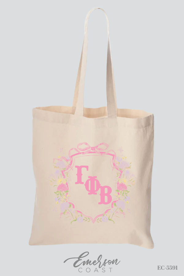 Gamma Phi Beta Floral Bid Day Tote - Emerson Coast