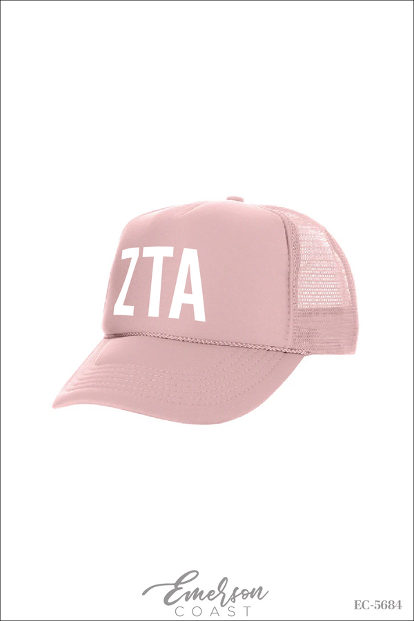 Zeta Tau Alpha Light Pink Trucker Hat - Emerson Coast