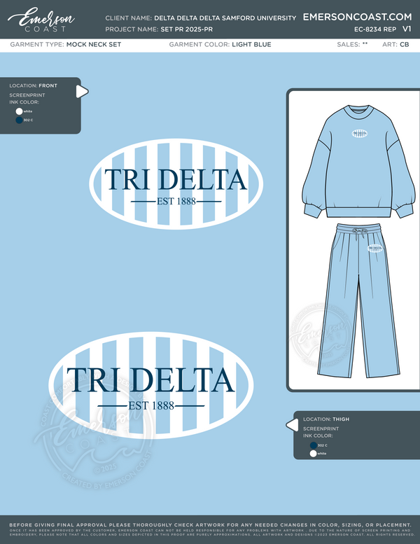 EC-8234 REP Delta Delta Delta Samford University Set Blue 2025-PR ...