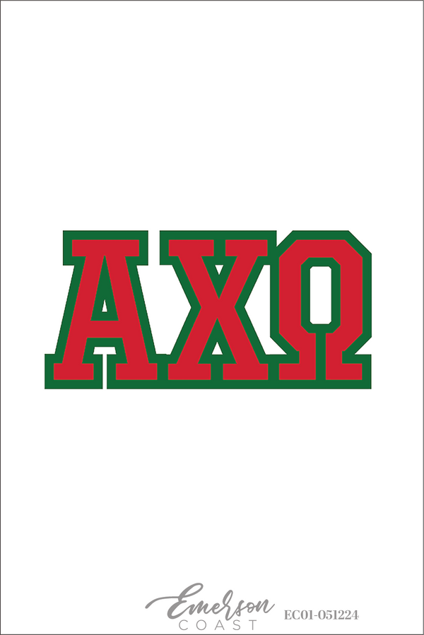 Alpha Chi Omega Bold Greek Letters Recruitment T-Shirt - Emerson Coast
