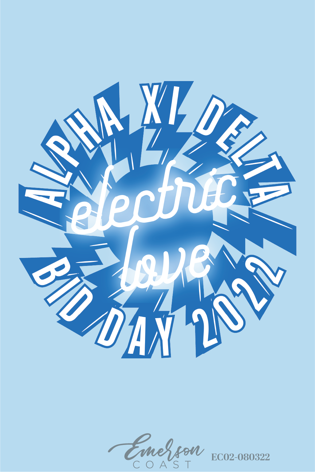 Alpha Xi Delta Electric Love Bid Day T-Shirt - Emerson Coast