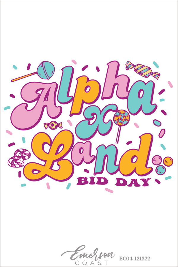 Alpha Xi Delta Candyland Bid Day T-Shirt - Emerson Coast