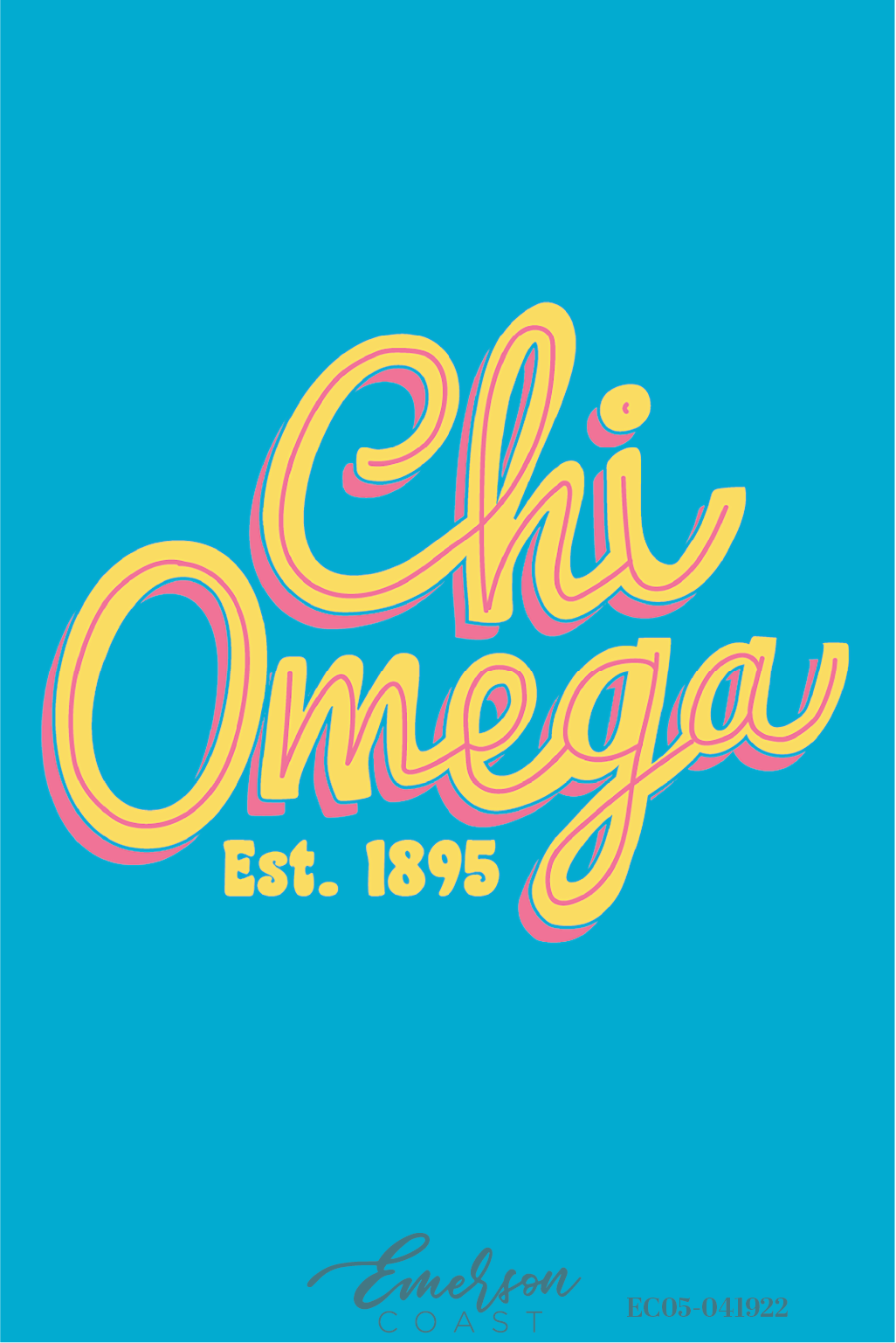 Chi Omega Florida State University Teal Recruitment Tee - Emerson Coast