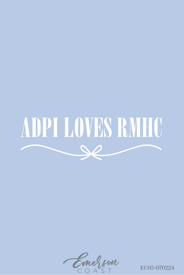 Alpha Delta Pi Loves RMHC Bow Tee Shirt for Women - Emerson Coast
