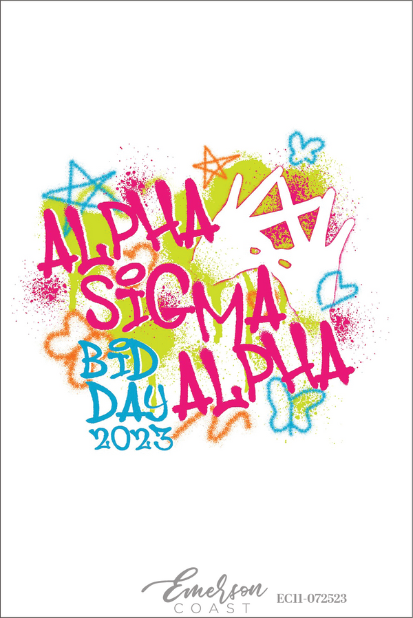 Alpha Sigma Alpha Graffiti Bid Day T-Shirt - Emerson Coast