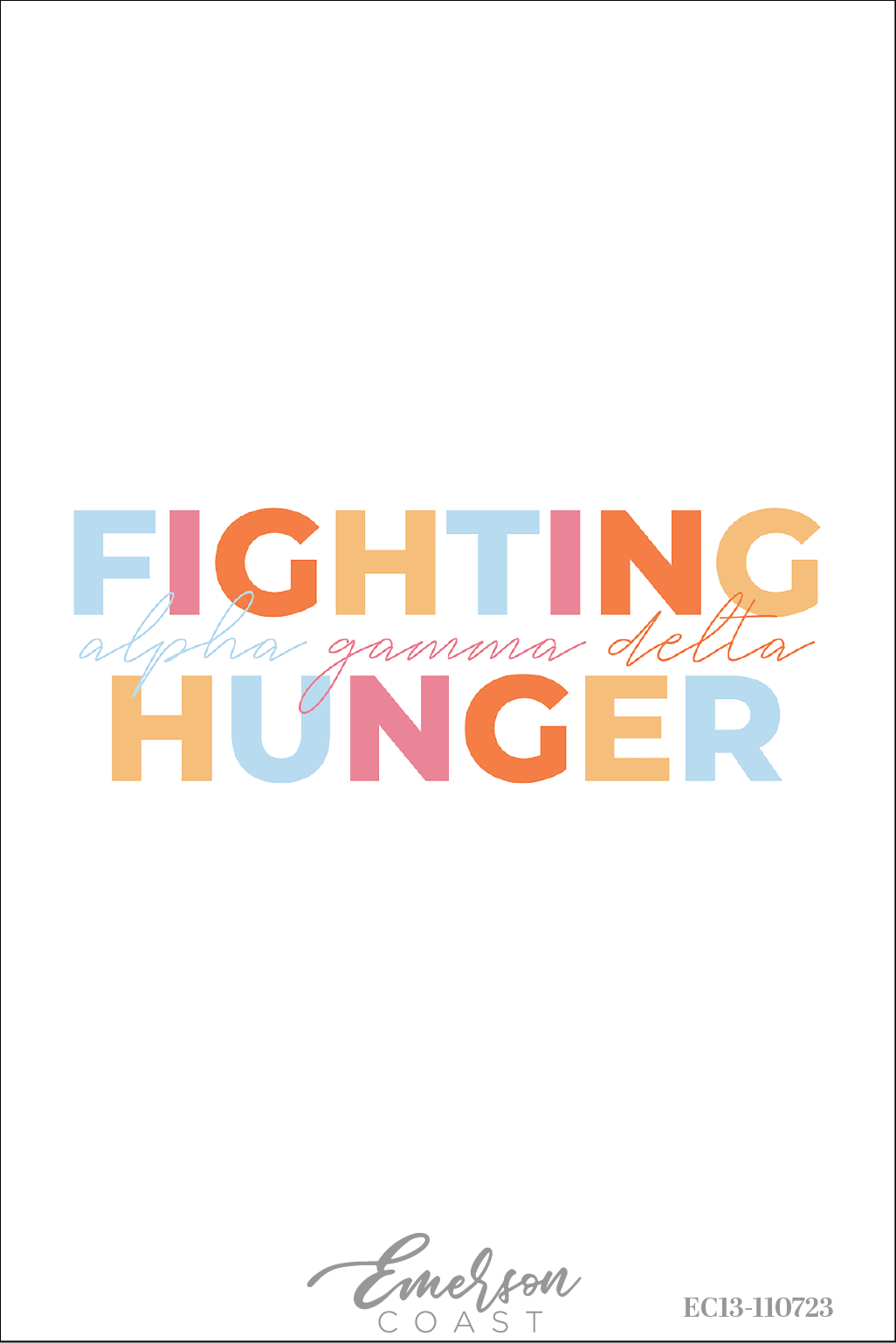 Alpha Gamma Delta Pastel Fighting Hunger T-Shirt - Emerson Coast