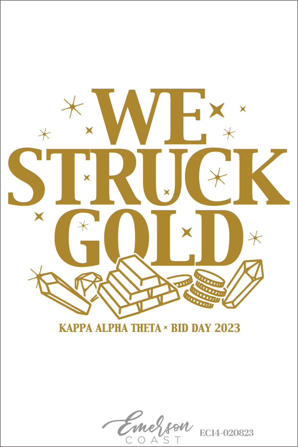 Kappa Alpha Theta We Struck Gold Bid Day T-Shirt - Emerson Coast