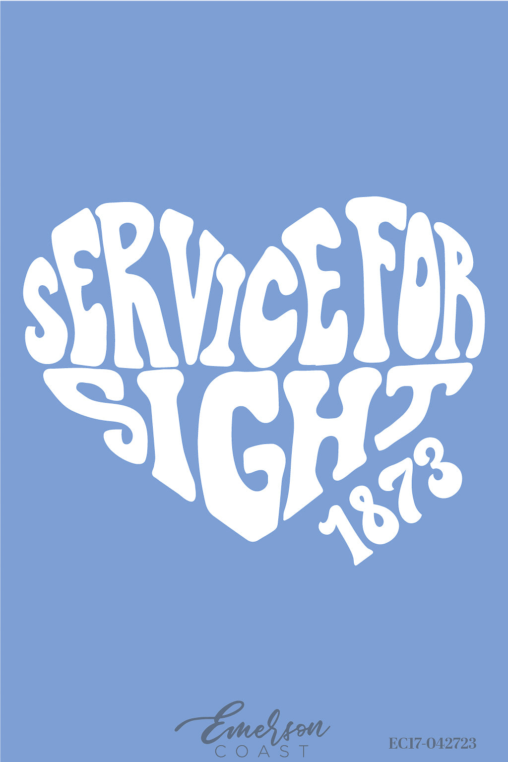 Delta Gamma Light Blue Service For Sight Heart Slouchy Tee - Emerson Coast