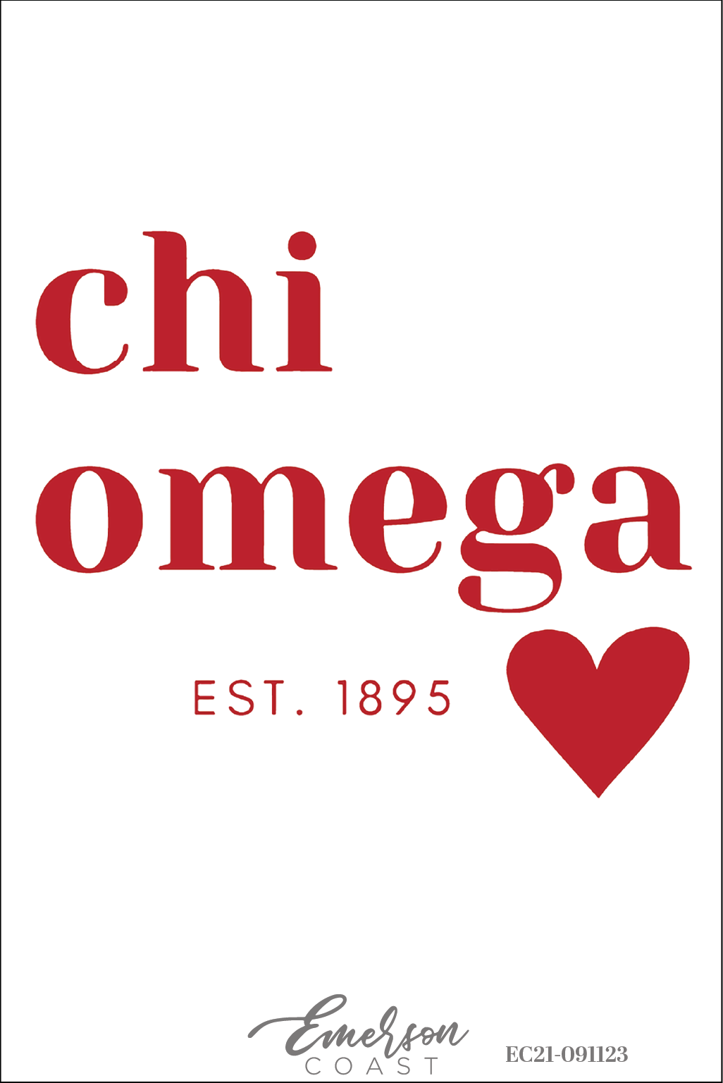 Chi Omega Miami University Heart Recruitment Tee Apparel - Emerson Coast