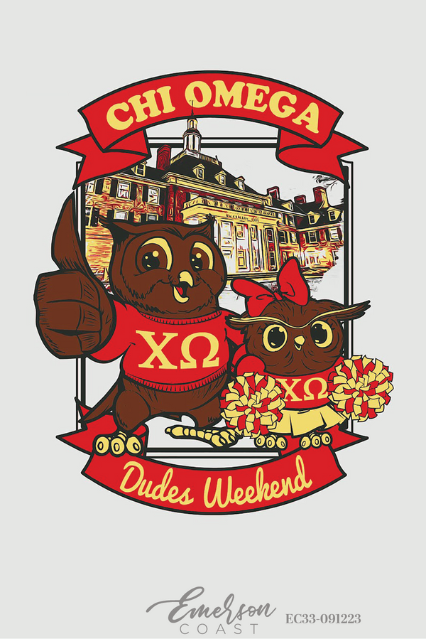 Chi Omega Miami University Dudes Weekend T-Shirt - Emerson Coast