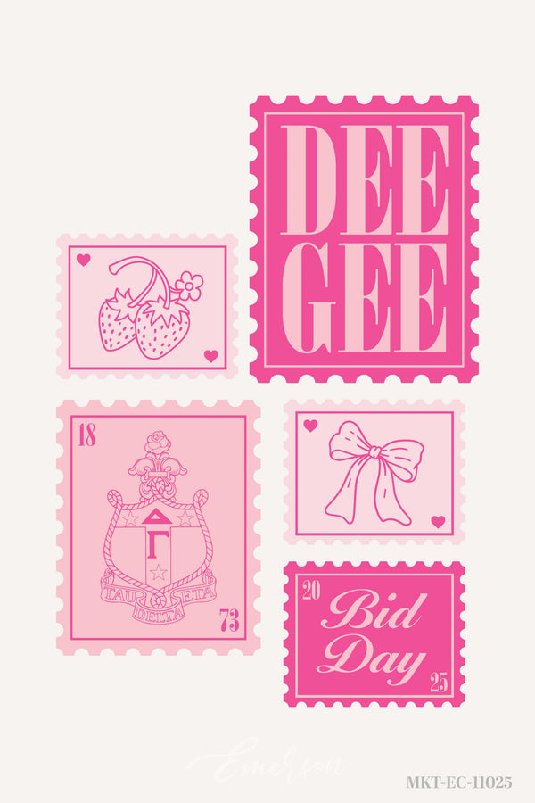 DeeGee Coquette Postage Stamp Bid Day Tshirt - Emerson Coast
