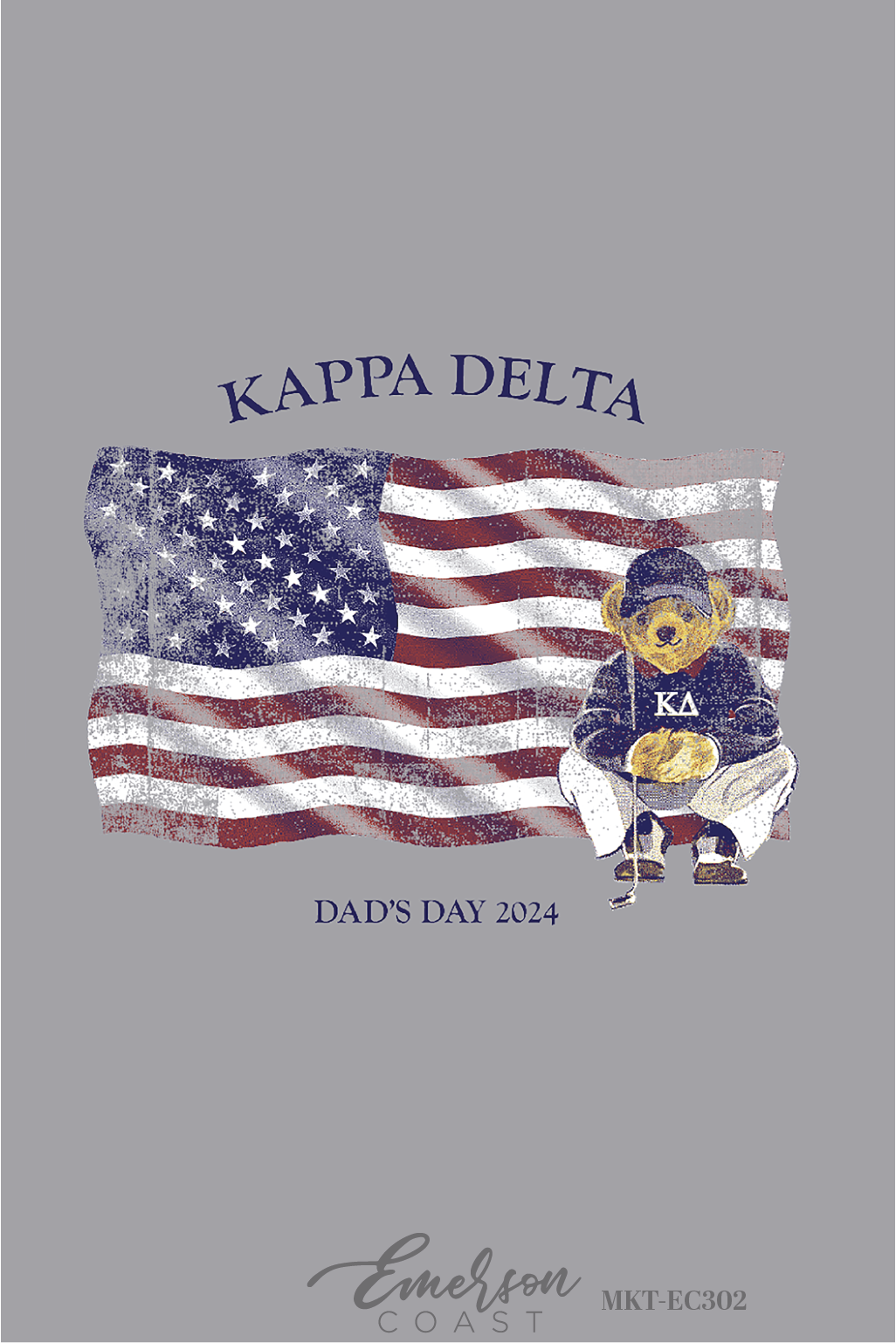 Kappa Delta American Flag Dad's Day Crewneck Sweater - Emerson Coast