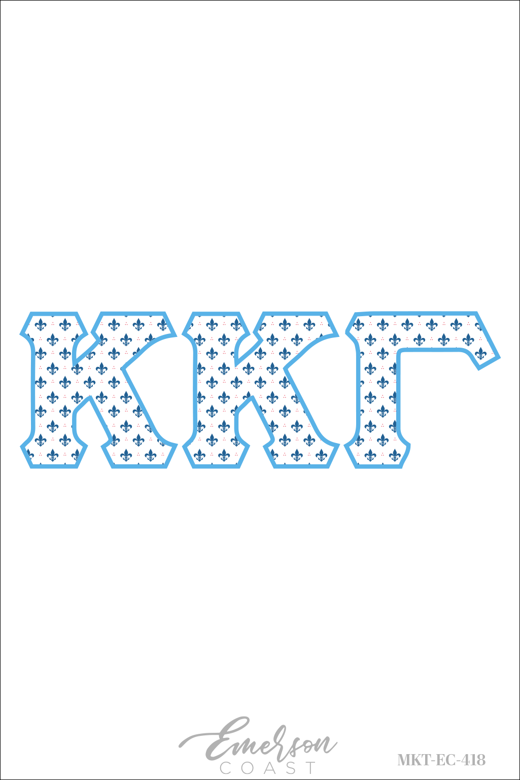 Kappa Kappa Gamma Fleur De Lis Letters Tshirt - Emerson Coast
