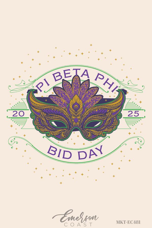 Pi Beta Pi Mardi Gras Bid Day T-Shirt - Emerson Coast