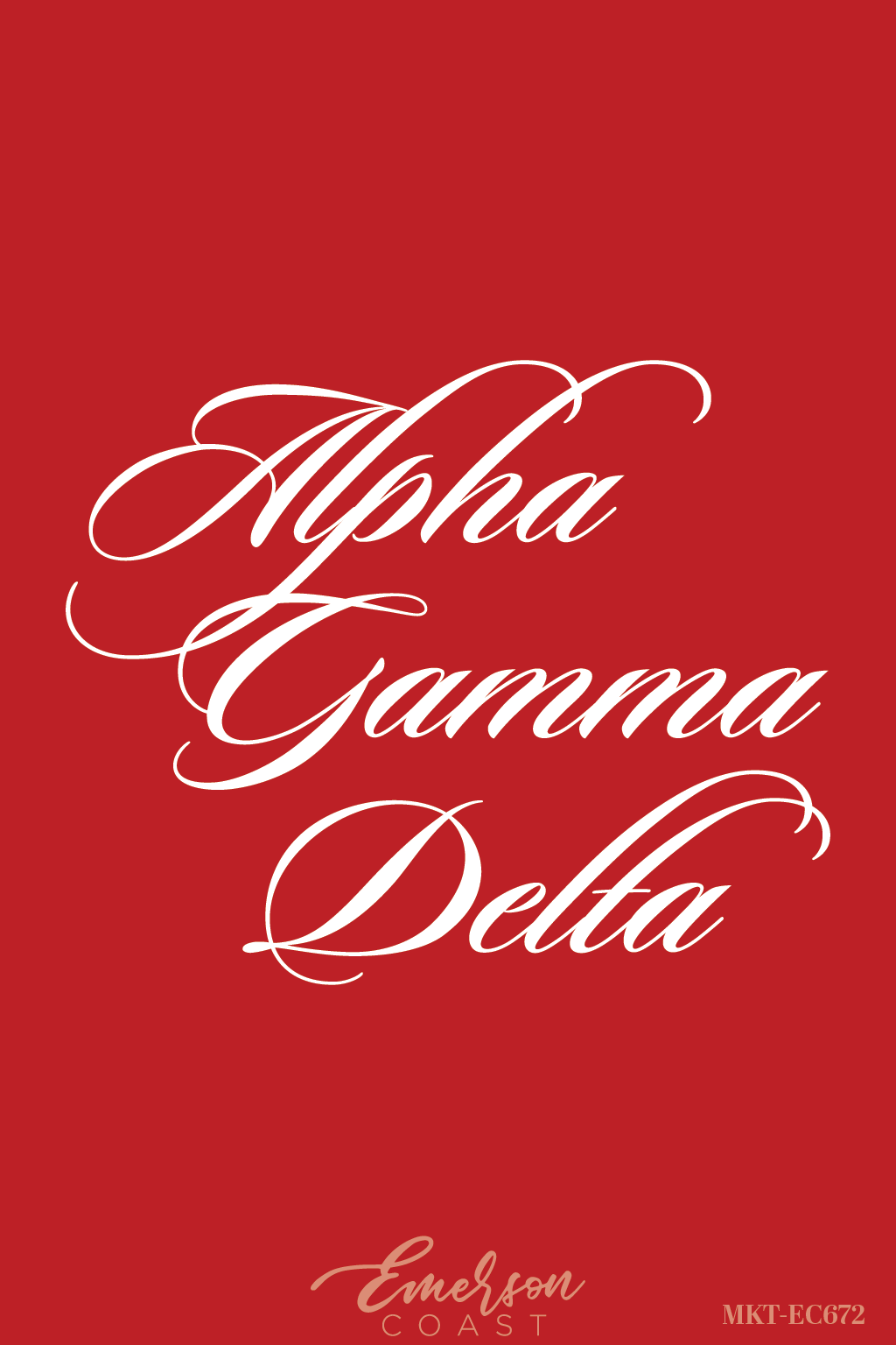 Alpha Gamma Delta Red Script Recruitment Tank - Emerson Coast